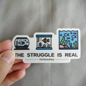 4 Fish Tank Decal Stickers, Aquarium Gifts, Laptop Hobby Vinyl Sticker ...