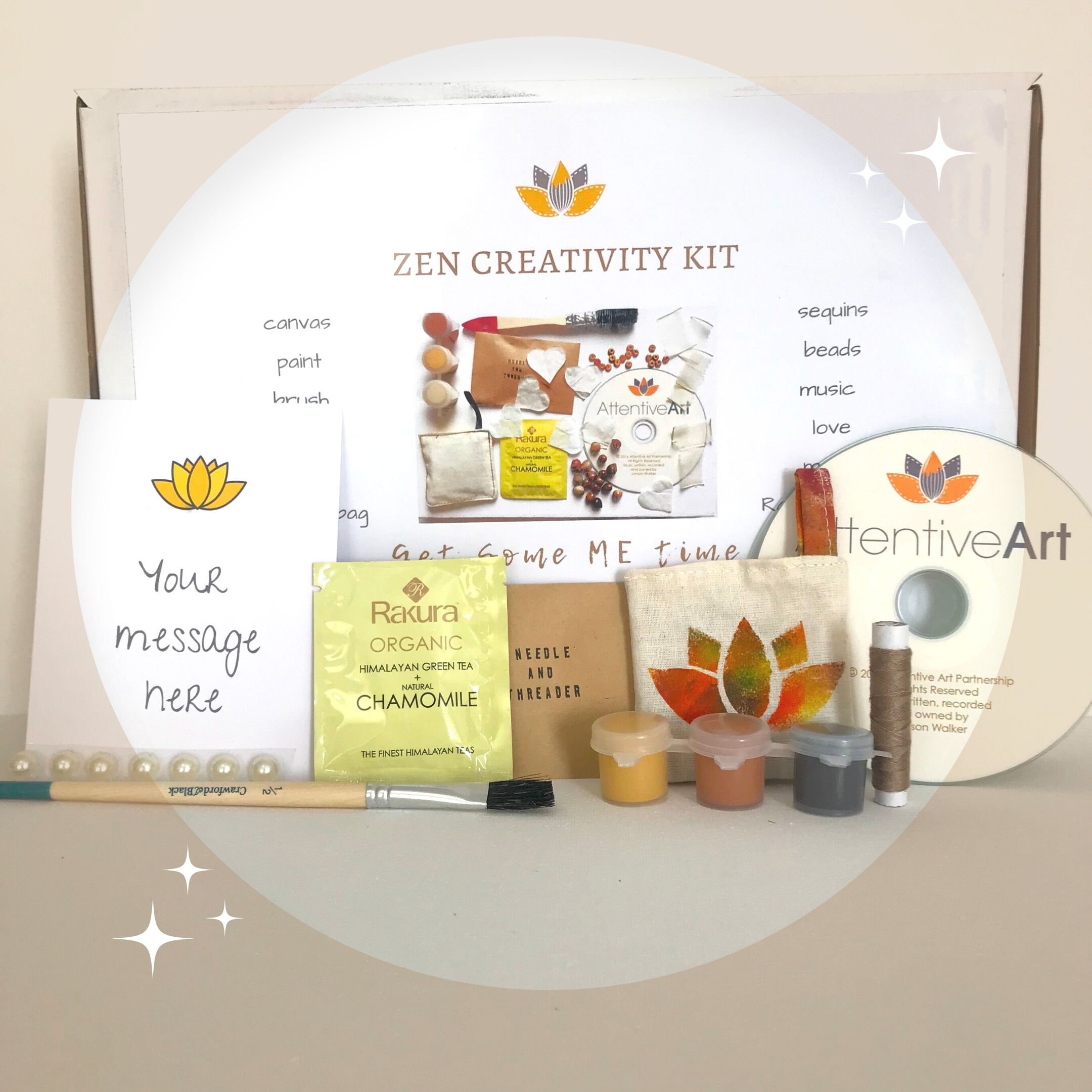 Zen Creativity Kit en neutro. Caja de regalo personalizada para el cuidado personal y relajante ...