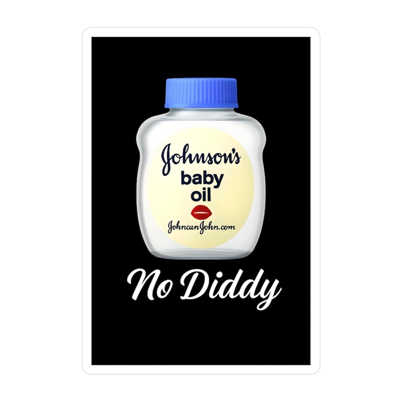 Funny Baby Oil Vinyl Decal | No Diddy Sticker for Nursery Decor, Baby ...