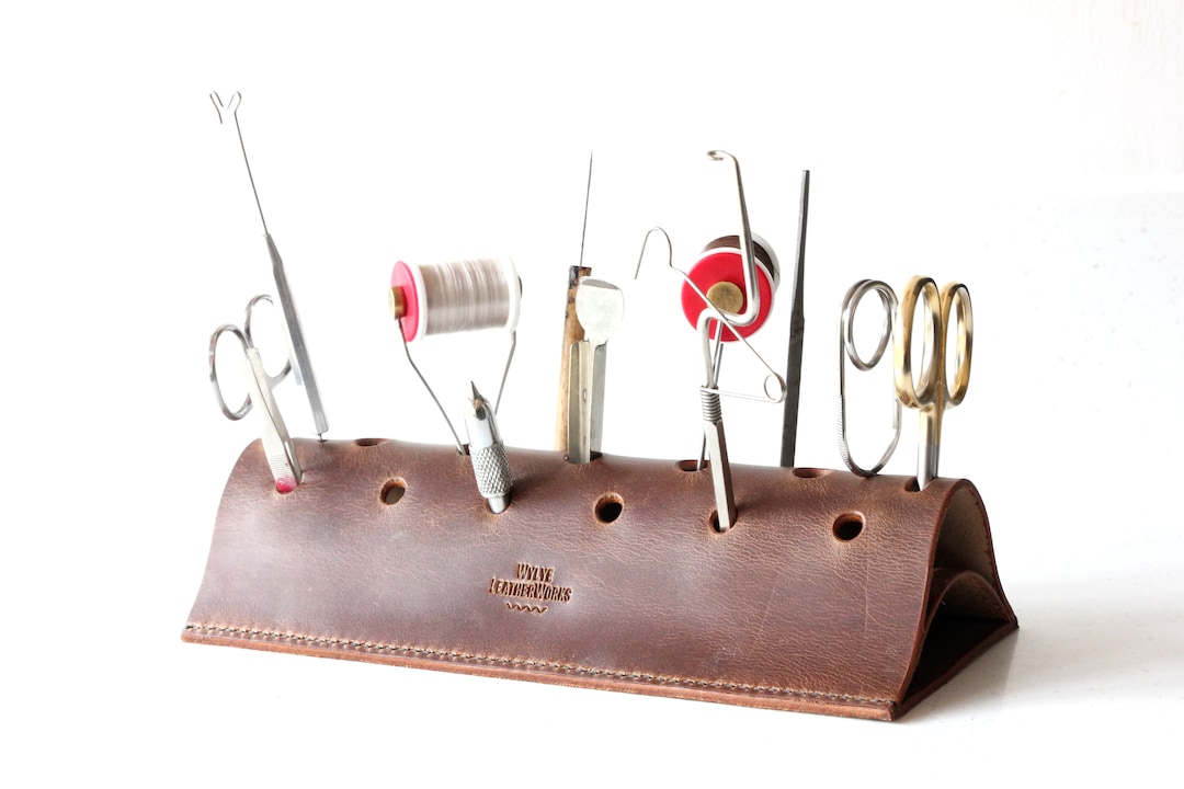 Leather Fly Tying Tool Holder / Caddy / Organiser - Etsy