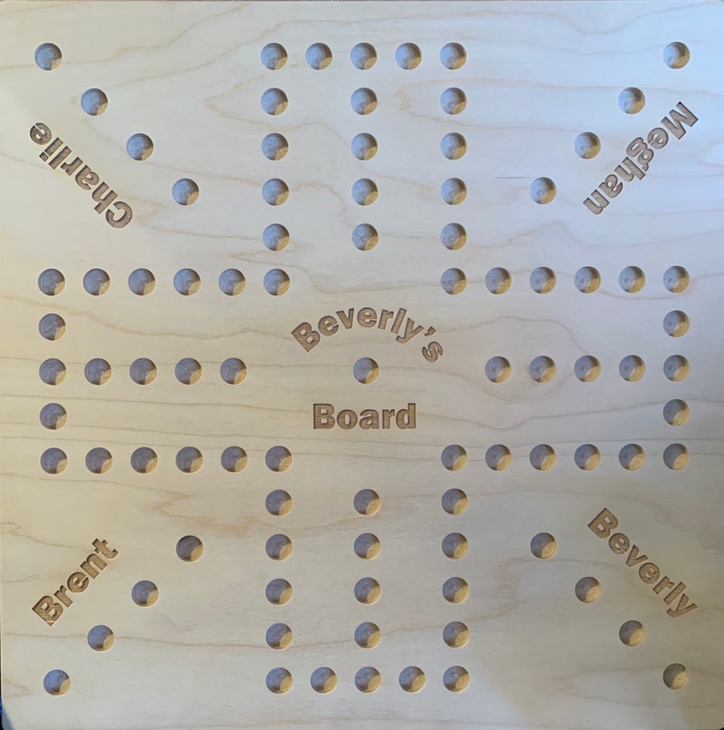Wahoo Game Board Aggravation Custom Etching 4 Player 16x16 Single Etch ...