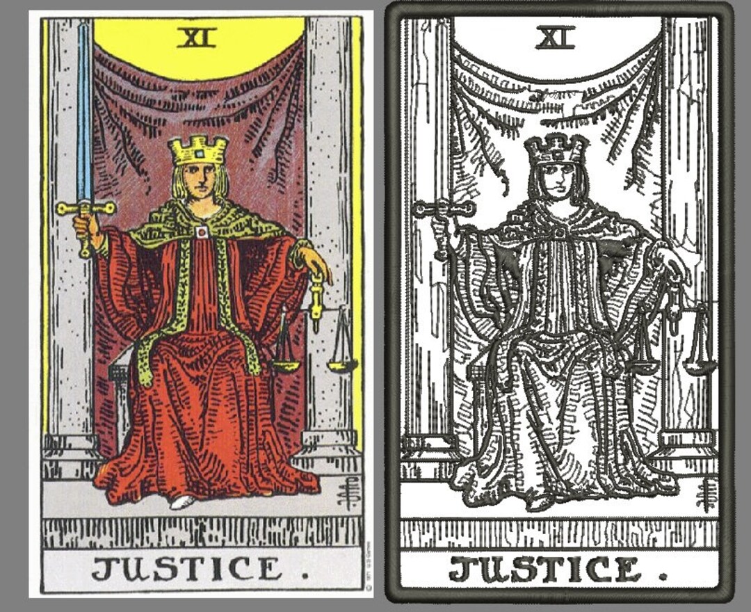 JUSTICE Tarot Card, Machine Embroidery Design, Instant Download - Etsy ...