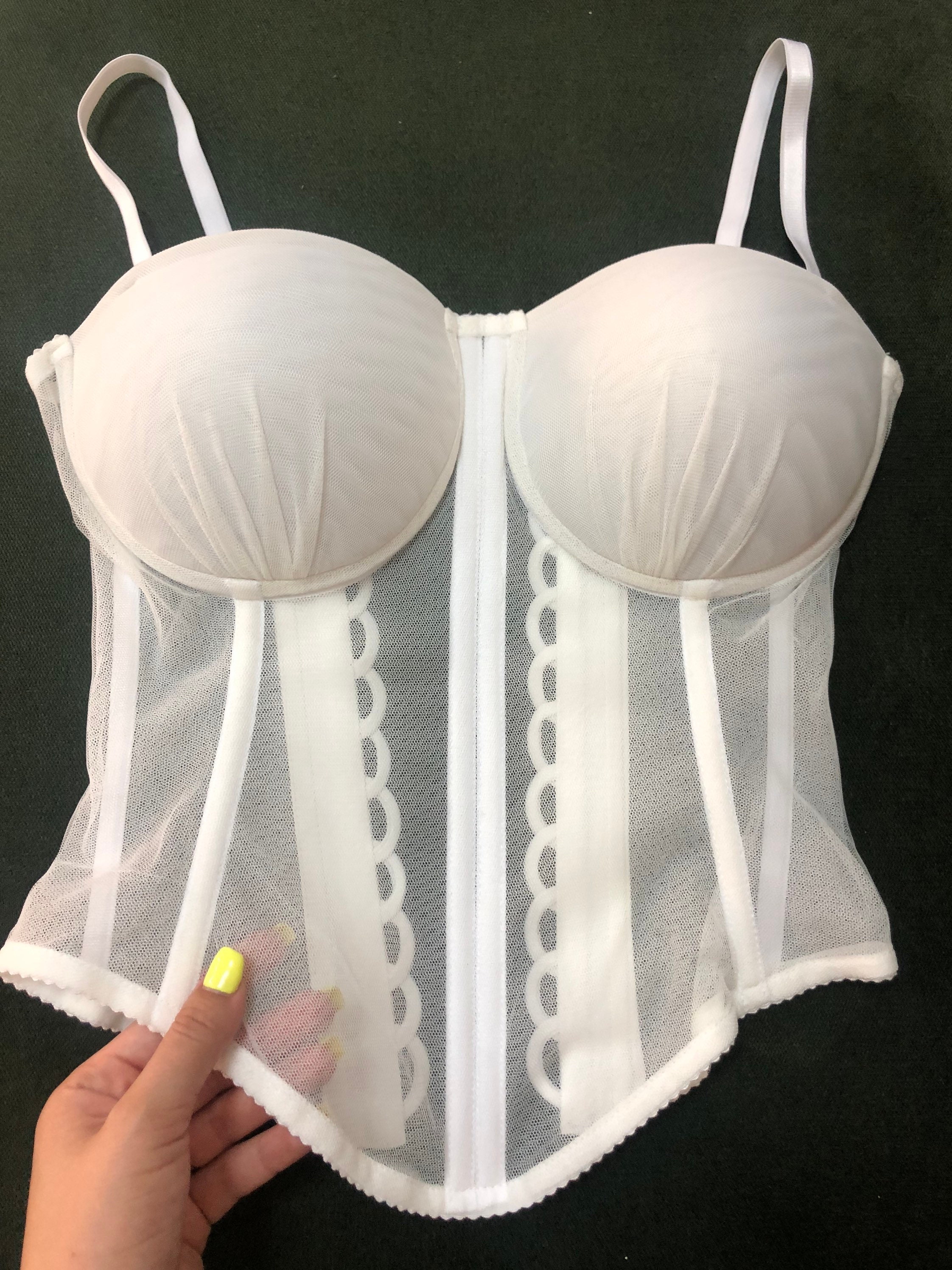 Ivory Mesh Simple Bridal Corset Top With Lacing Back | Etsy