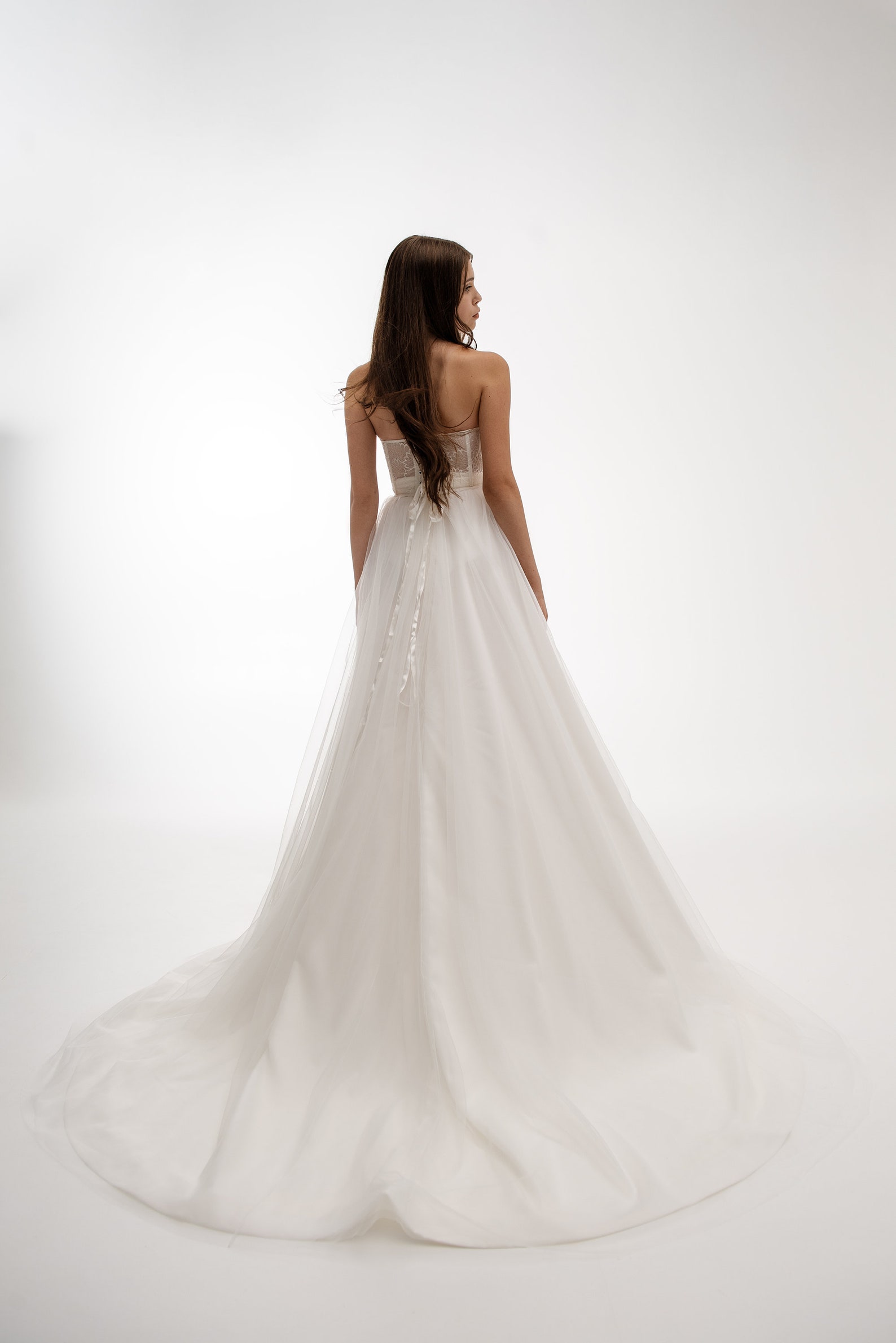 Adjustable Back Ribbon Corset With Transparent Embroidery, Beaded ...