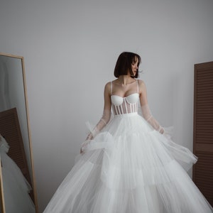 Ivory Mesh Corset Top With Satin Cups White Lacing Back - Etsy