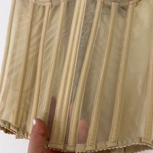 Ivory Mesh Corset Top With Satin Cups, White Lacing Back Wedding Bridal ...