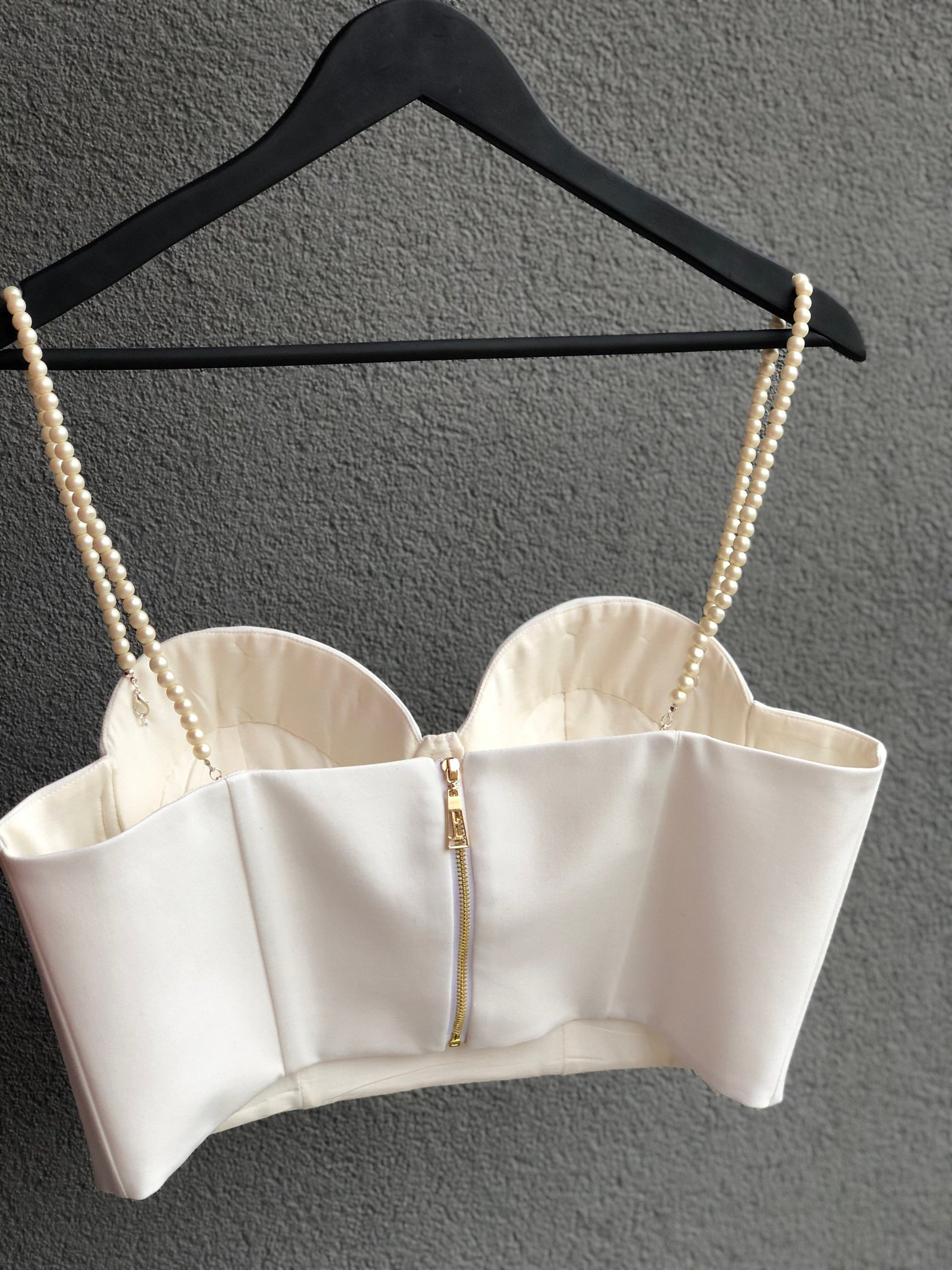 White Womens Crop Top Corset With Pearl Razors White Night - Etsy