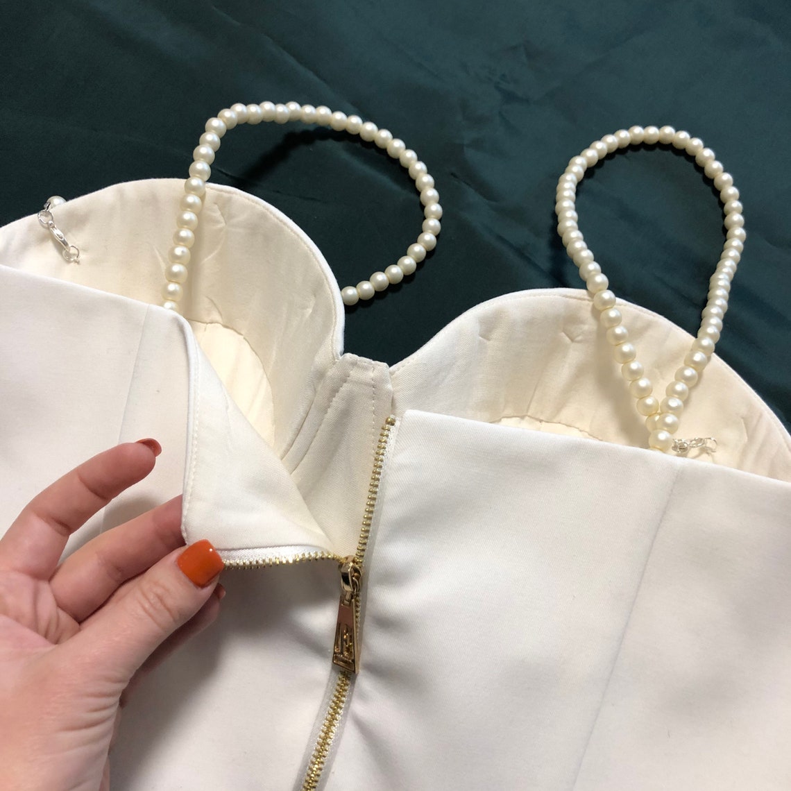 White Womens Crop Top Corset With Pearl Razors White Night - Etsy