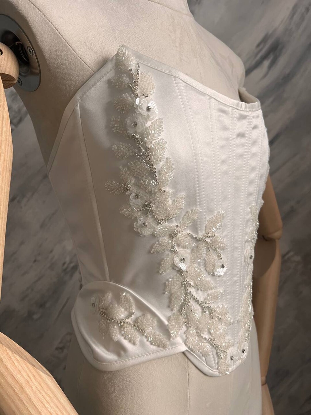 Silky Bridal Vintage Bustier, Retro Style Atlas Wedding Corset, Trendy ...