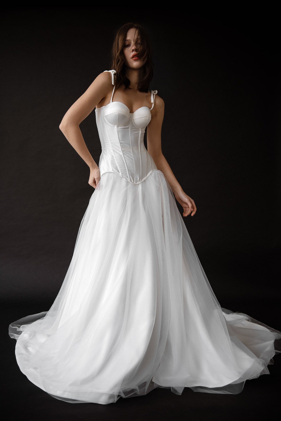 Leg Baring Mesh Wedding Skirt, Bridal Separates, Cut Out Skirt, Wedding ...