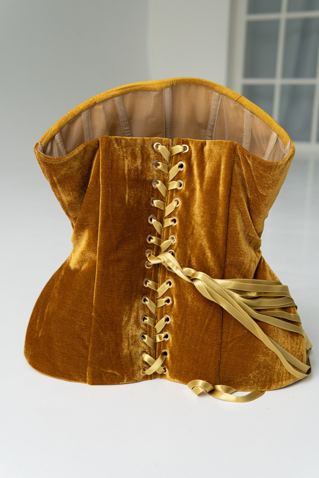 Handmade Brown Velvet Lace Corset Top, Plus Size Custom Order, Custom ...