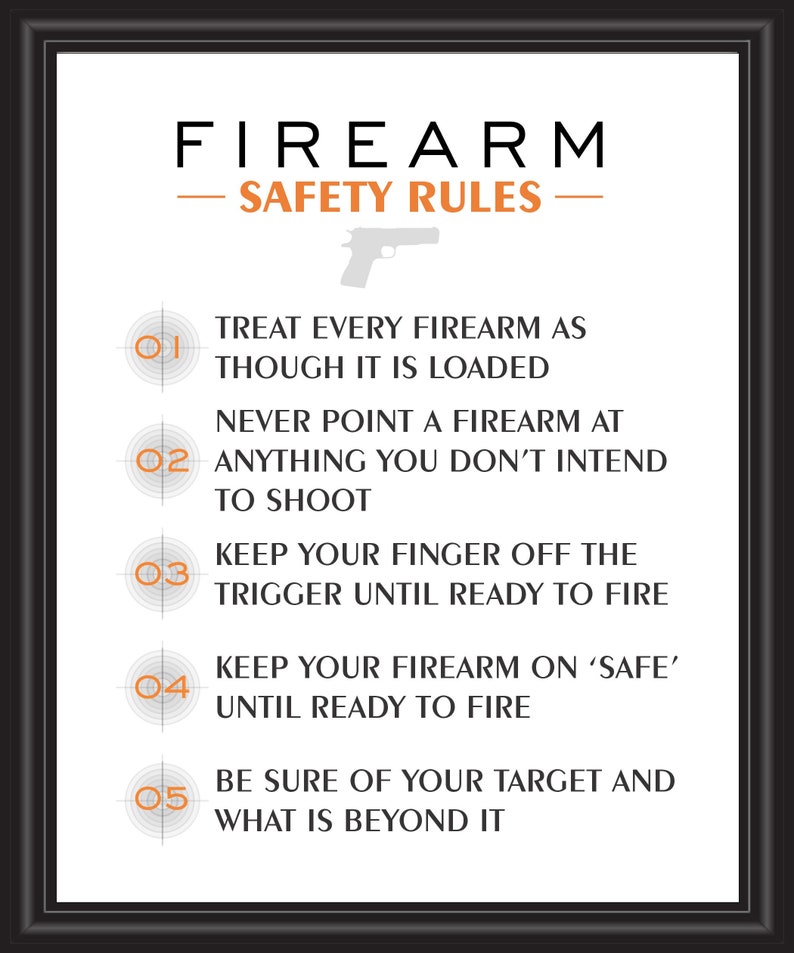 Printable Firearms Safety Rules Poster Sign for Firearms - Etsy