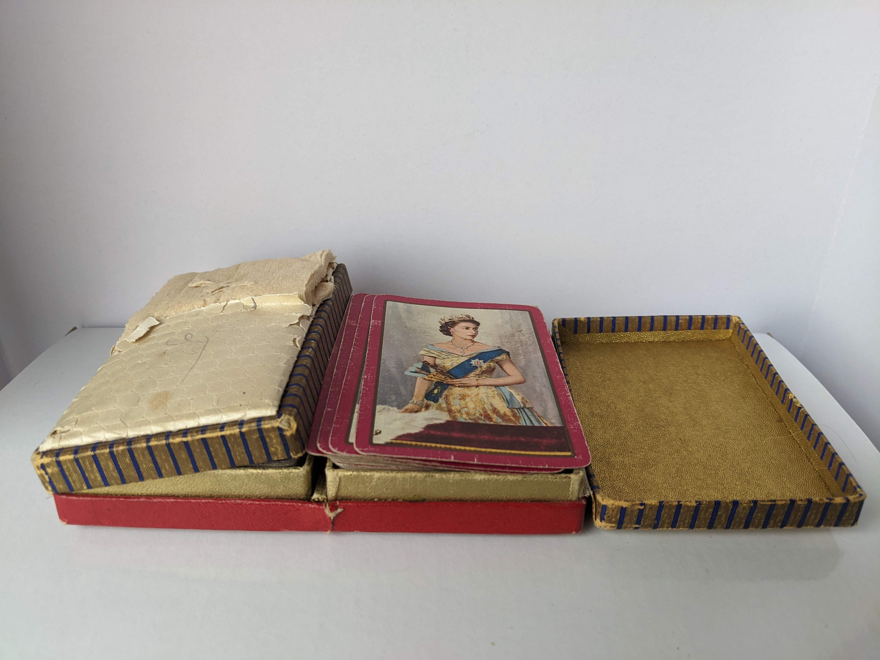 Vintage Queen Elizabeth Double Deck Playing Cards Card Ephemera Paper ...