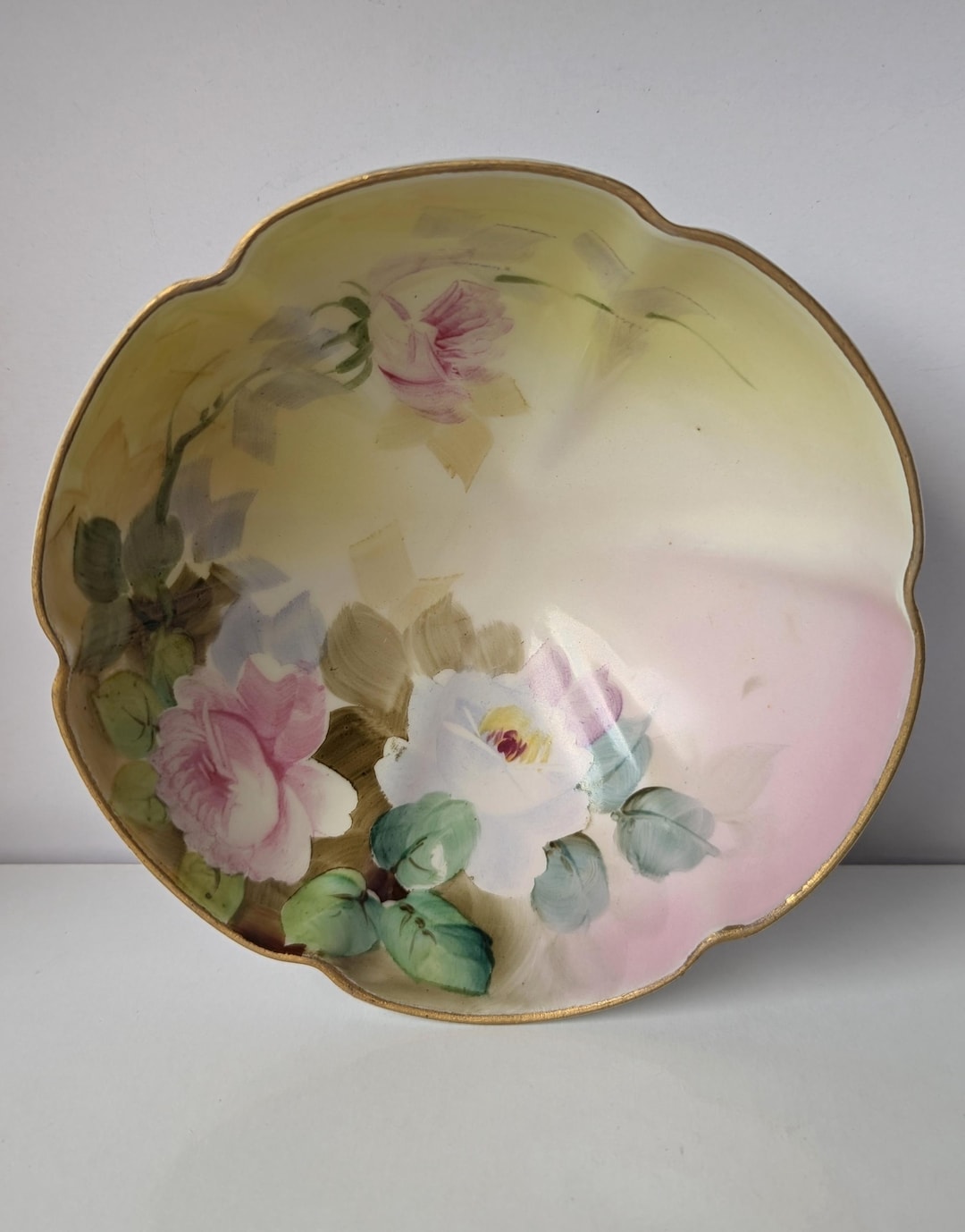 Antique Vintage Floral Nippon Porcelain Hand Painted Bowl Pretty ...