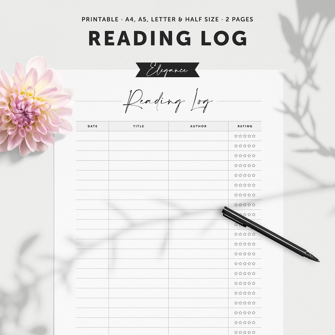Reading Log Book Tracker Book List Reading Journal Book Log Printable ...