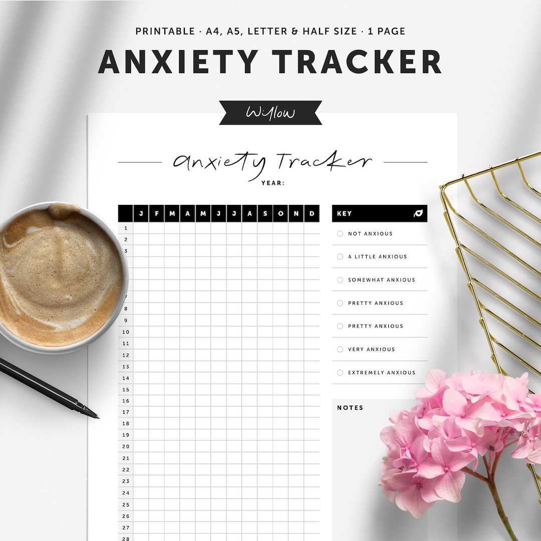 Anxiety Tracker | Printable Emotional Wellbeing Planner PDF | Print A4 ...