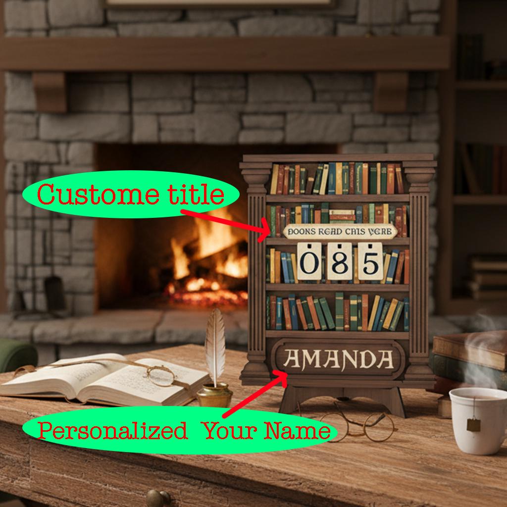 Personalized Bookshelf Book Tracker, Books Read This Year Counter ...