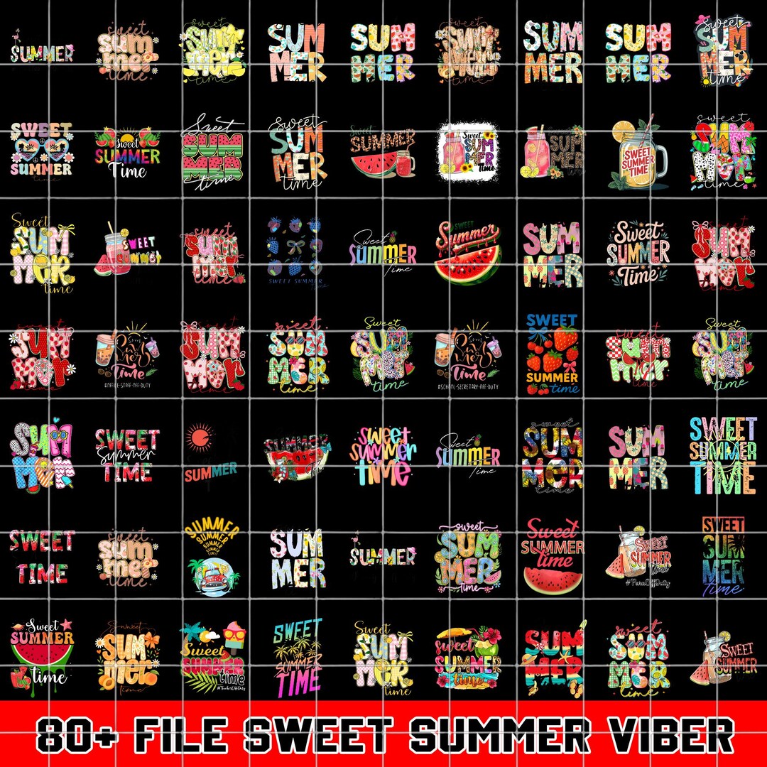 80+ Sweet Summer Vibes PNG Bundle , Watermelon Bow Png, Strawberries ...