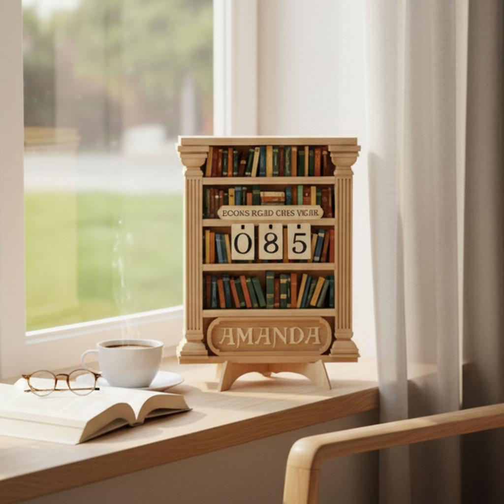 Personalized Bookshelf Book Tracker, Books Read This Year Counter ...