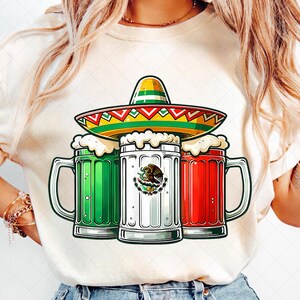 Cinco De Mayo Beer Mug PNG, Mexican Flag Sombrero Beer Clipart, Fiesta ...