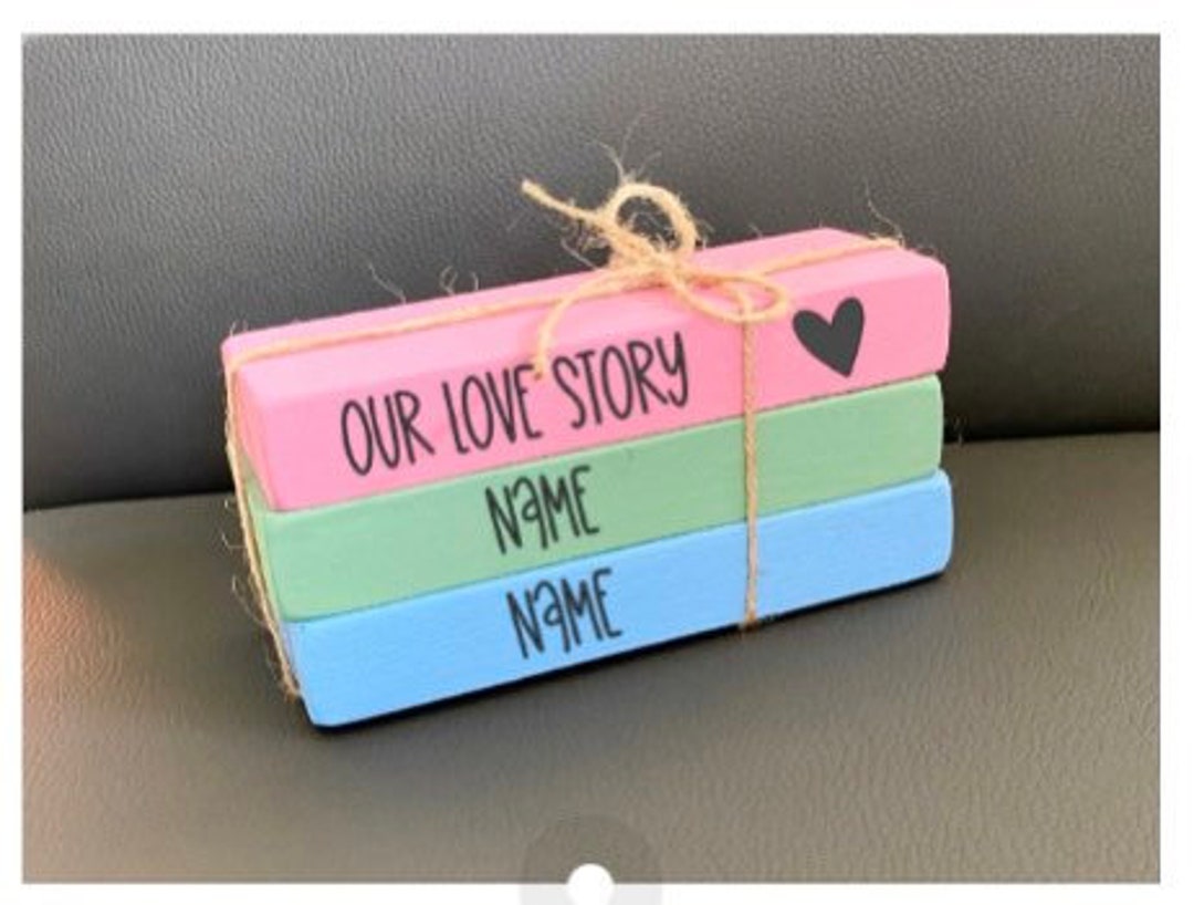 Love Story Book Stack Home Decor Accent - Etsy