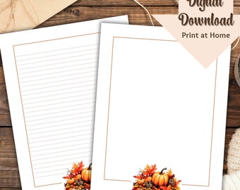 Autumn Stationary Printable Stationery Fall Letter Writing Stationery ...