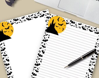 Printable Stationery Halloween Set 6letter Writing Holidays - Etsy