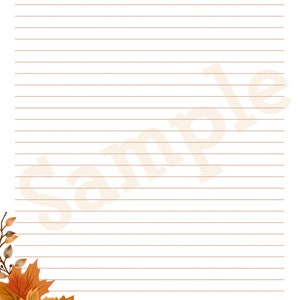 Autumn Stationery Branch Set, Printable Fall Themed Stationary, Digital ...