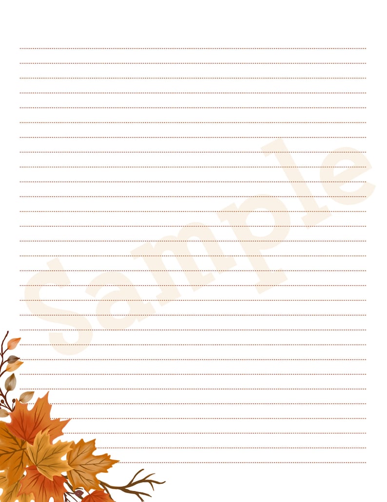 Autumn Stationery Branch Set, Printable Fall Themed Stationary, Digital ...