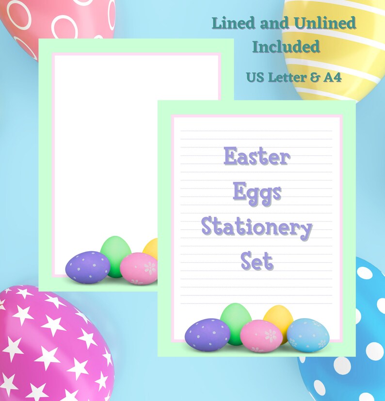 Printable Easter Stationery, Printable Writing Paper, Cute Easter ...