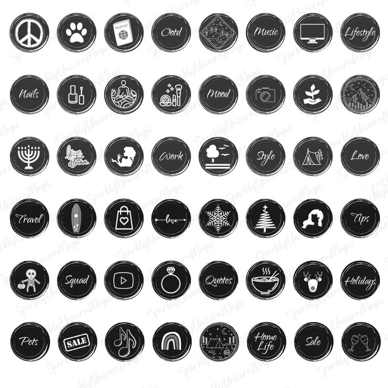400 Gray & Black Instagram Story Highlight Covers, IG Story Icons ...