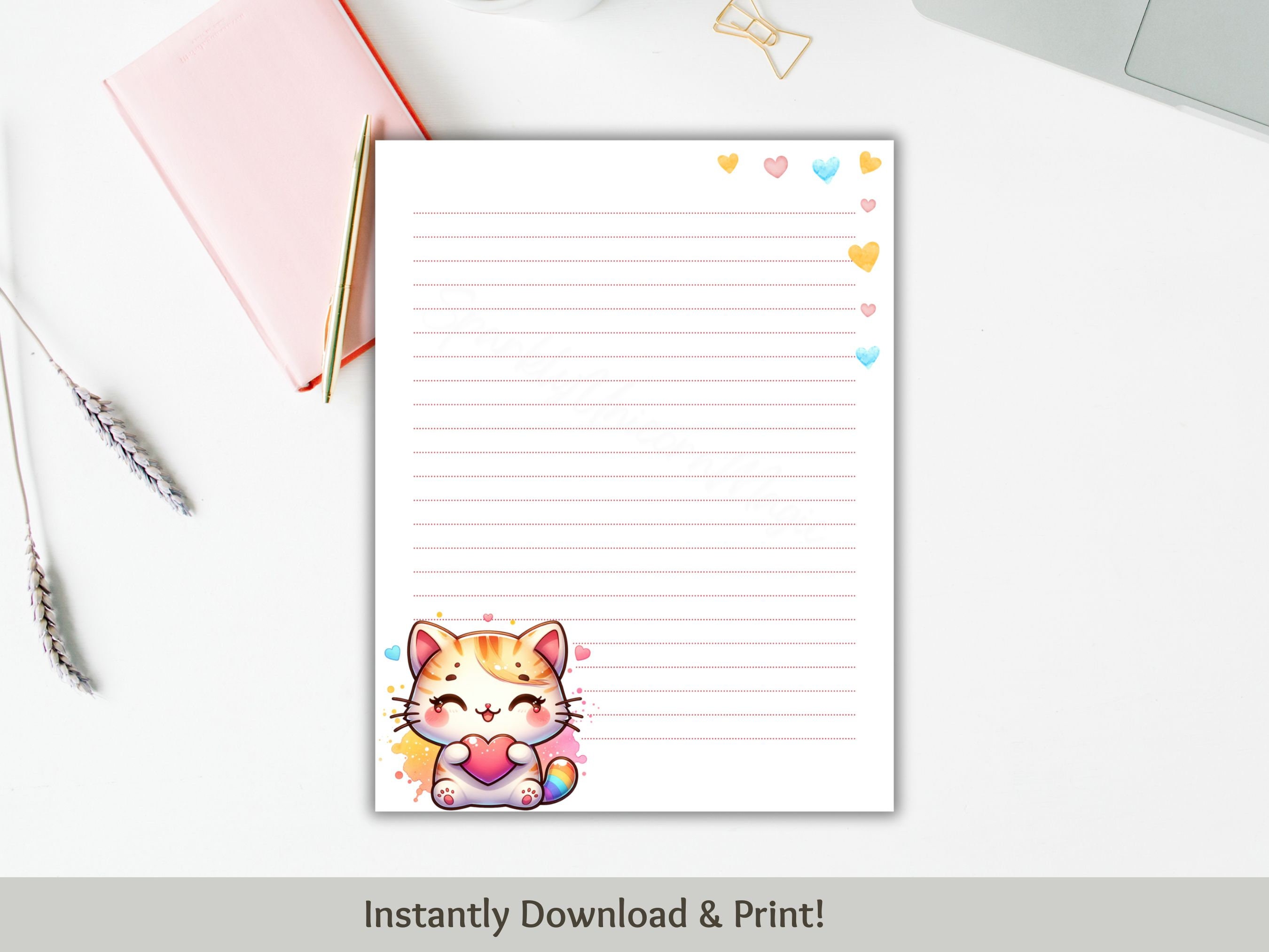 Cute Stationary Set Printable Journal Papers Printable Stationary ...