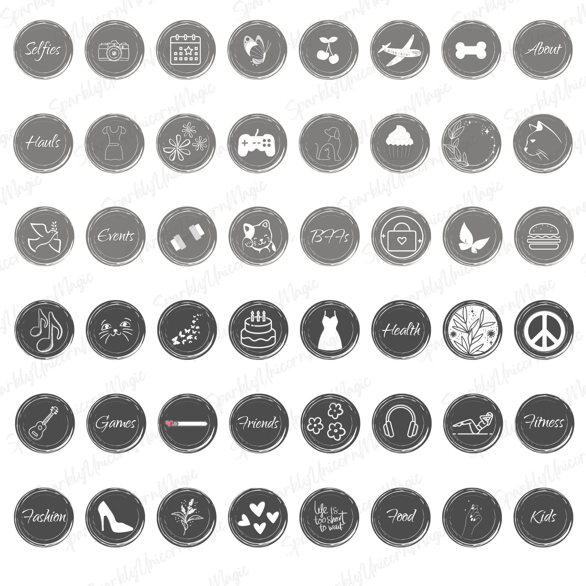 400 Gray & Black Instagram Story Highlight Covers, IG Story Icons ...