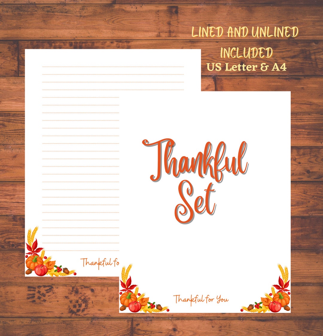 Autumn Printable Stationery, Thanksgiving Stationary, Fall Digital ...