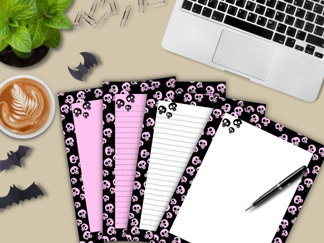 Pastel Goth Halloween Stationery, Printable Gothic Junk Journal ...