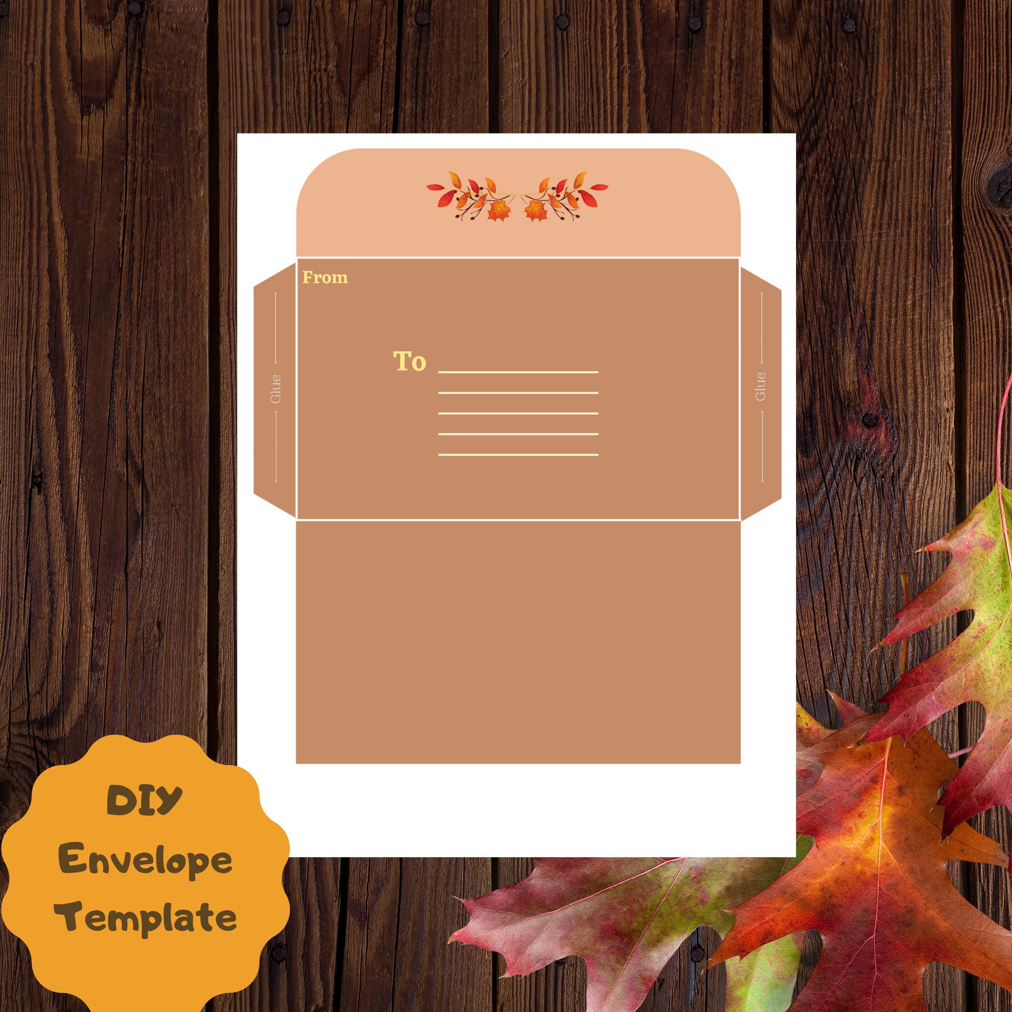 Autumn Themed Stationery, Fall Leaves Digital Letter Writing Paper ...