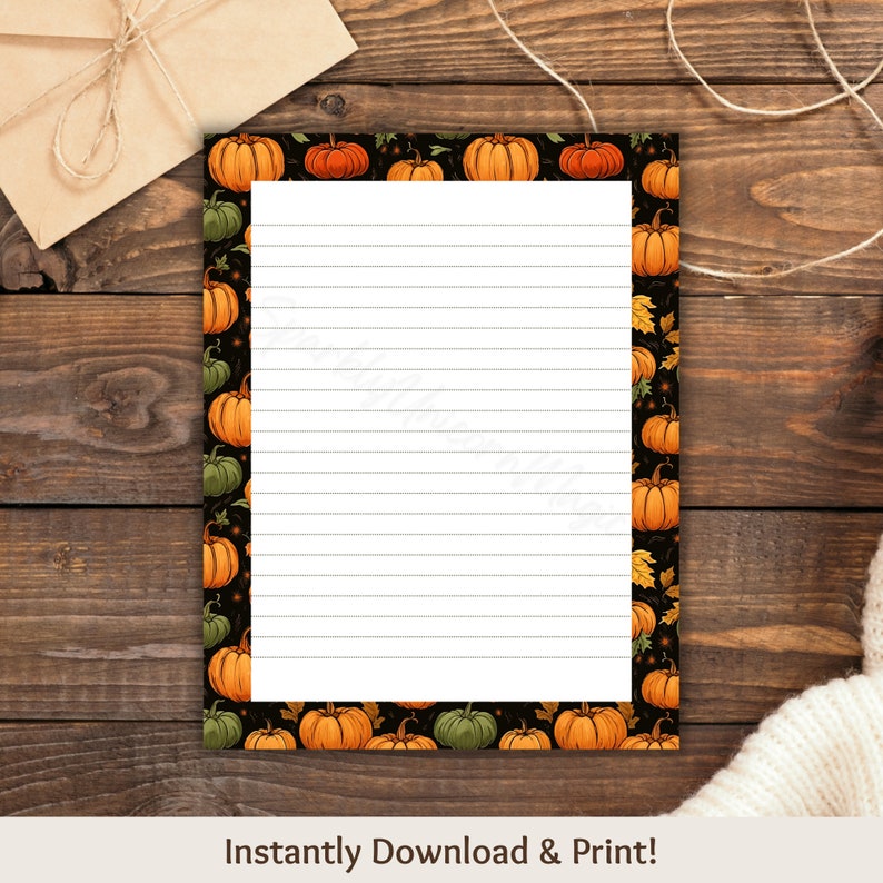Autumn Stationary Printable Stationery Fall Letter Writing - Etsy