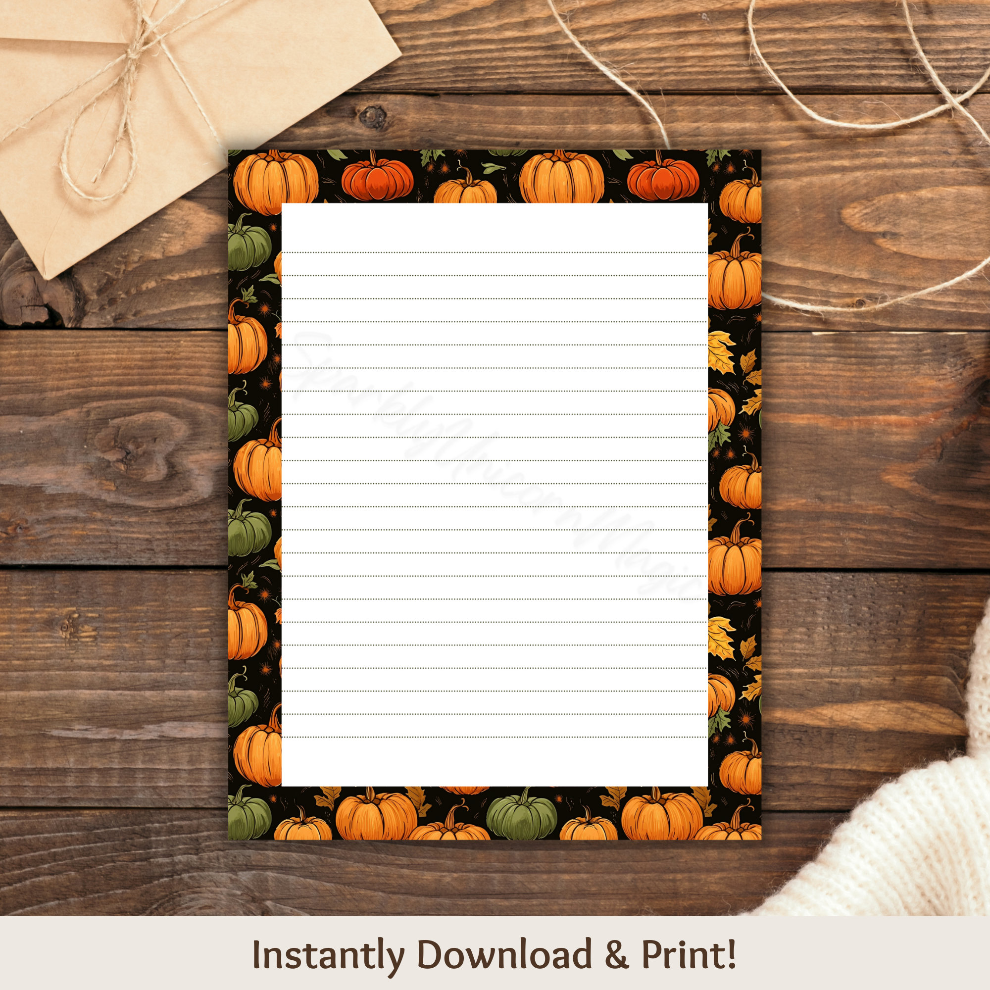 Autumn Stationary Printable Stationery Fall Letter Writing - Etsy