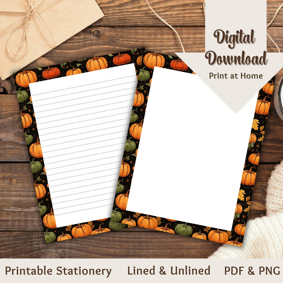 Autumn Stationary Printable Stationery Fall Letter Writing Stationery ...