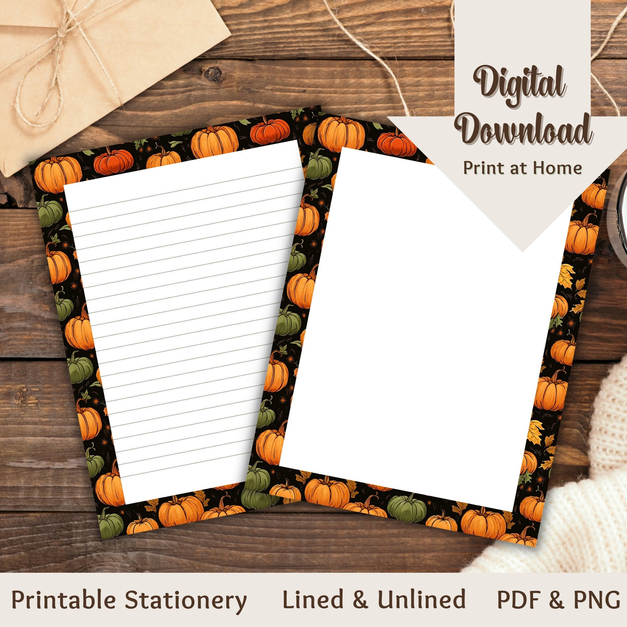 Autumn Stationary Printable Stationery Fall Letter Writing Stationery ...