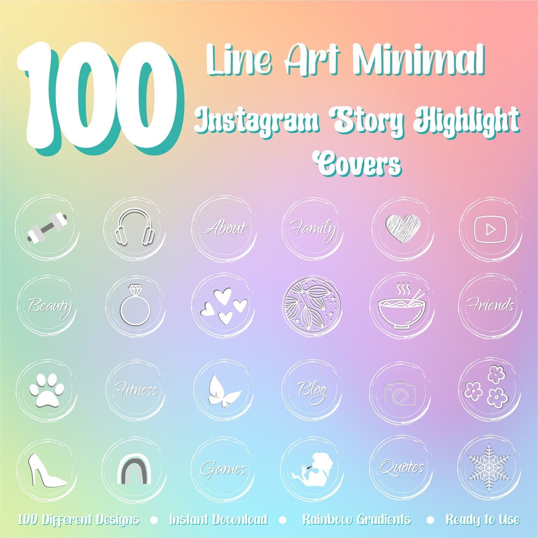 Pastel Instagram Story Highlight Covers,vibrant Colorful Rainbow Social ...