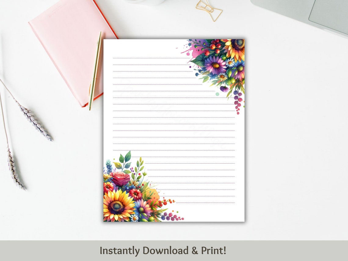 Printable Stationery Paper Letter Writing Paper Stationary Paper Lined ...