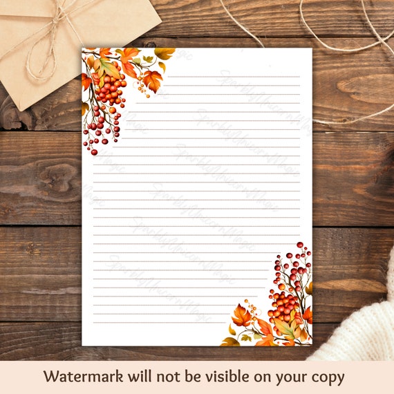 Autumn Printable Stationery