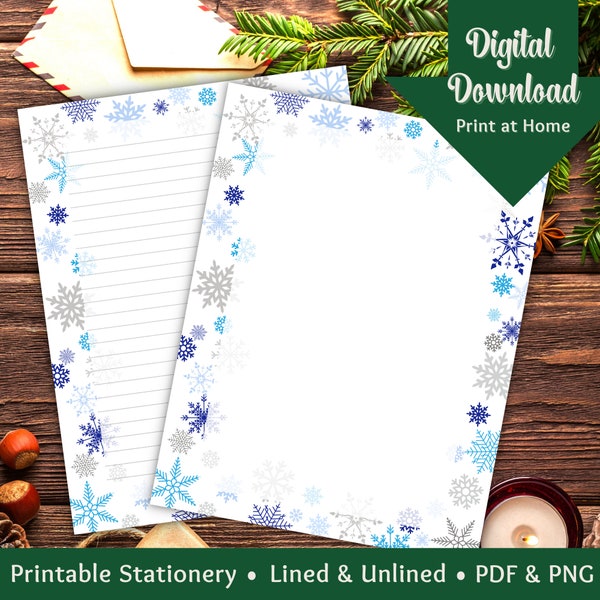 Snowflake Writing Paper - Etsy