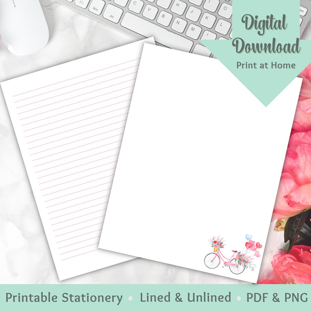 Valentines Day Stationery-cute Valentine Stationary Set-printable ...