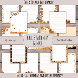 Autumn Stationary Printable Stationery Fall Letter Writing Stationery ...
