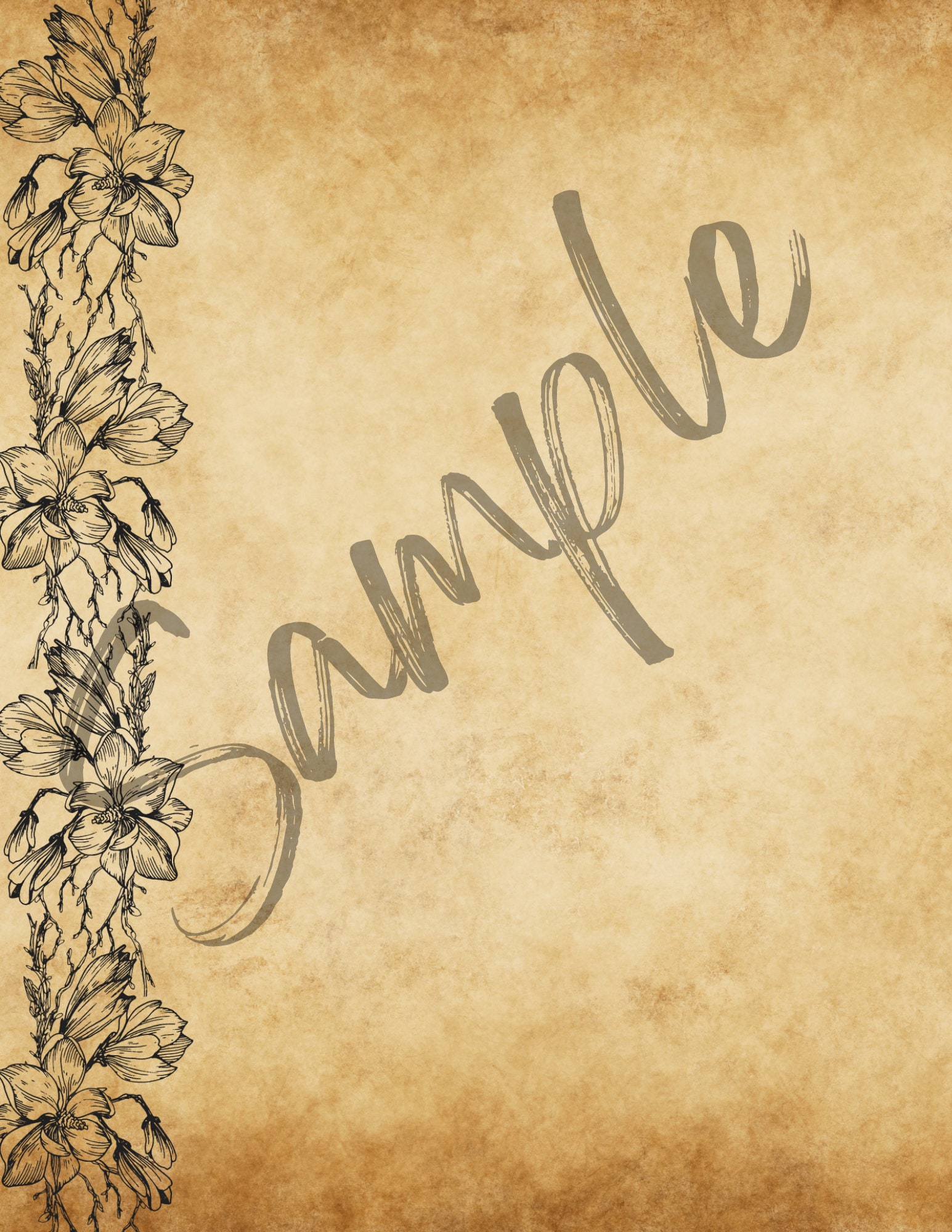 Two Floral Styles Floral Parchment Stationery Old Styled - Etsy