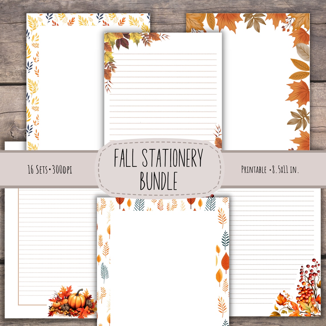 Fall Stationery Bundle Printable Stationery Fall Letter Writing ...