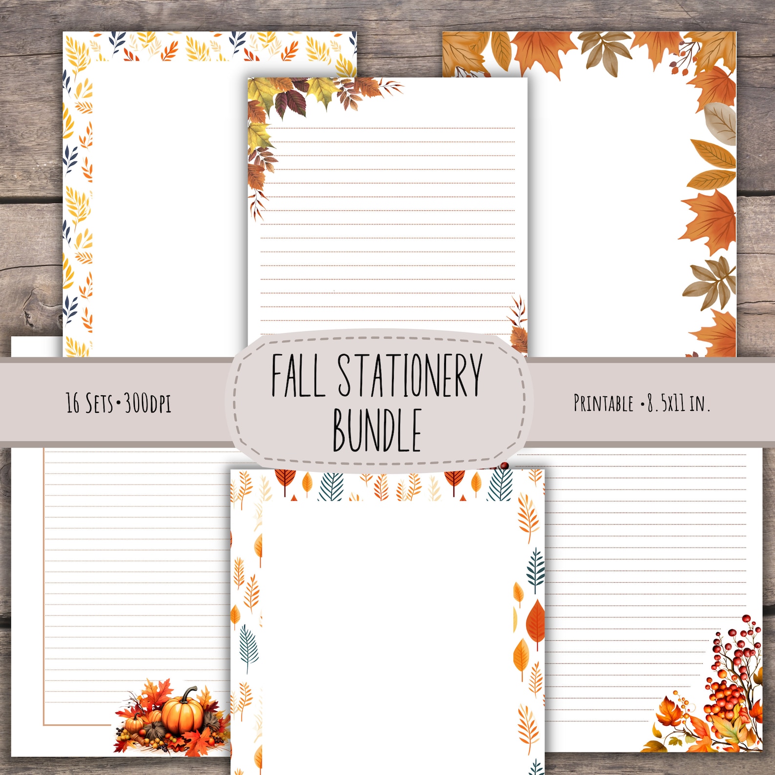 Fall Stationery Bundle Printable Stationery Fall Letter Writing ...