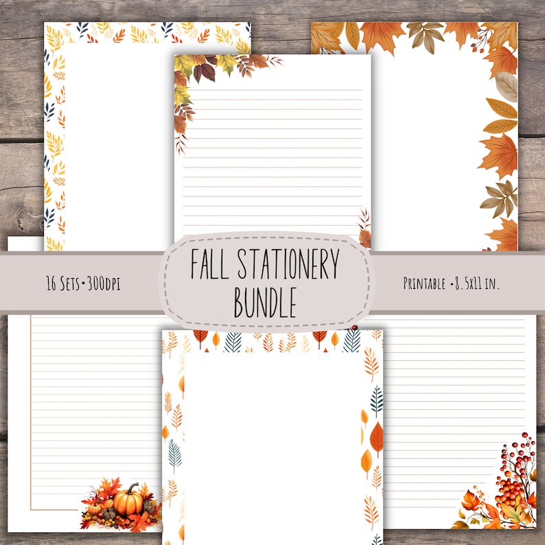 Fall Stationery Bundle Printable Stationery Fall Letter Writing ...